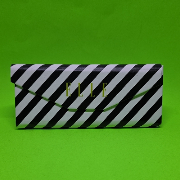 Elle | Accessories | Elle Black White Striped Triangular Eyeglass Case ...